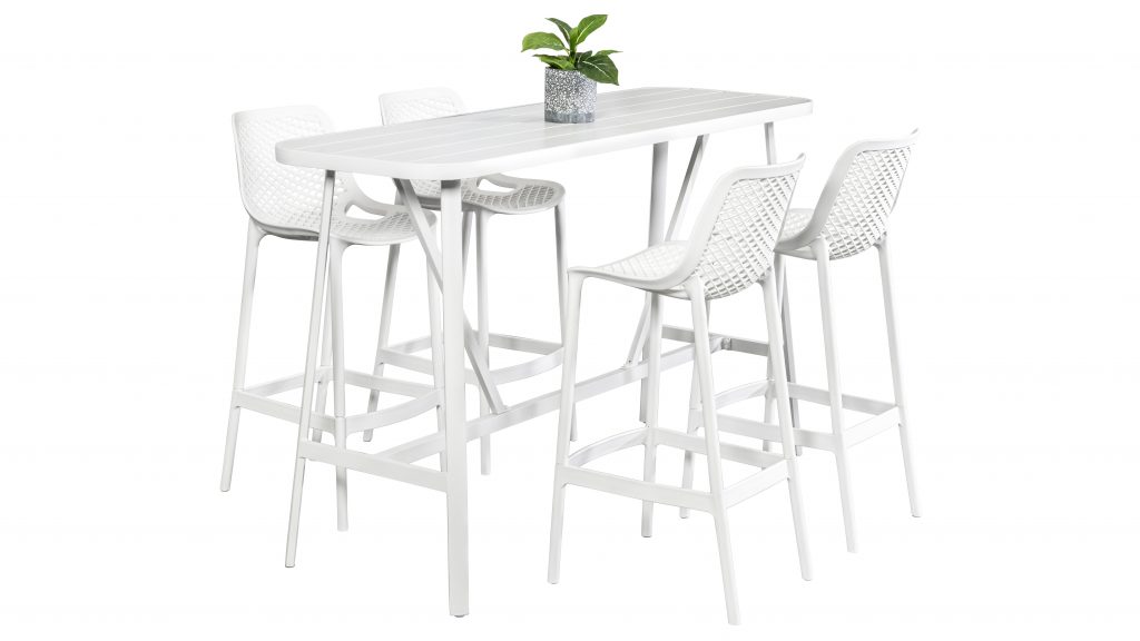 Isla 4 Seat Bar Set White | Segals Outdoor Furniture