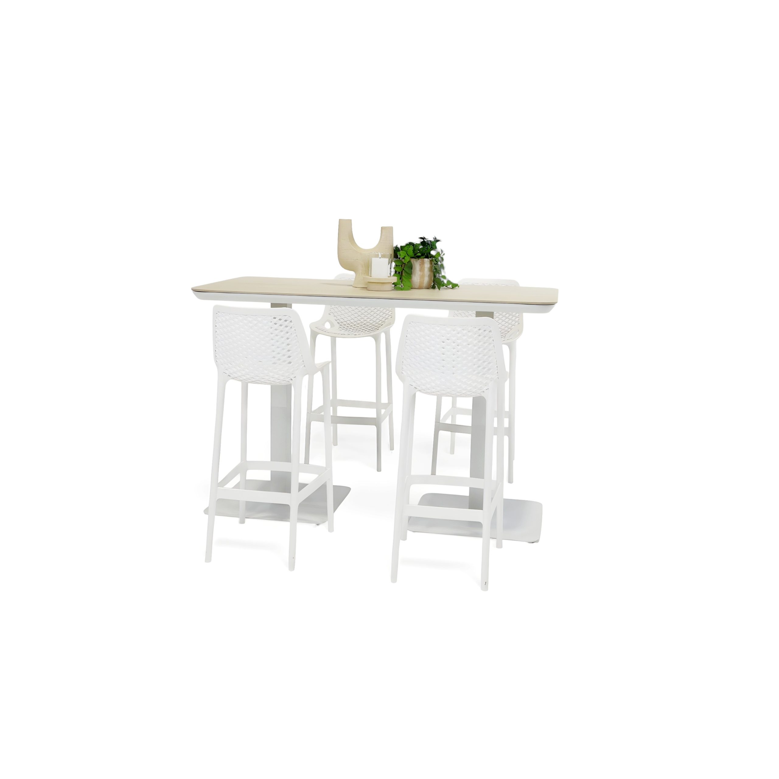 4 Isla Stools & Argos 1.6m Bar Table White | Segals Outdoor Furniture