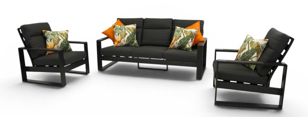 Allure High Back Sofa Set Black (No Table) | Segals Outdoor Furniture